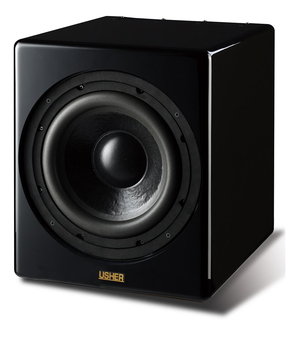 Usher SW-210 black piano subwoofer home cinema - ενεργο υπογουφερ ...